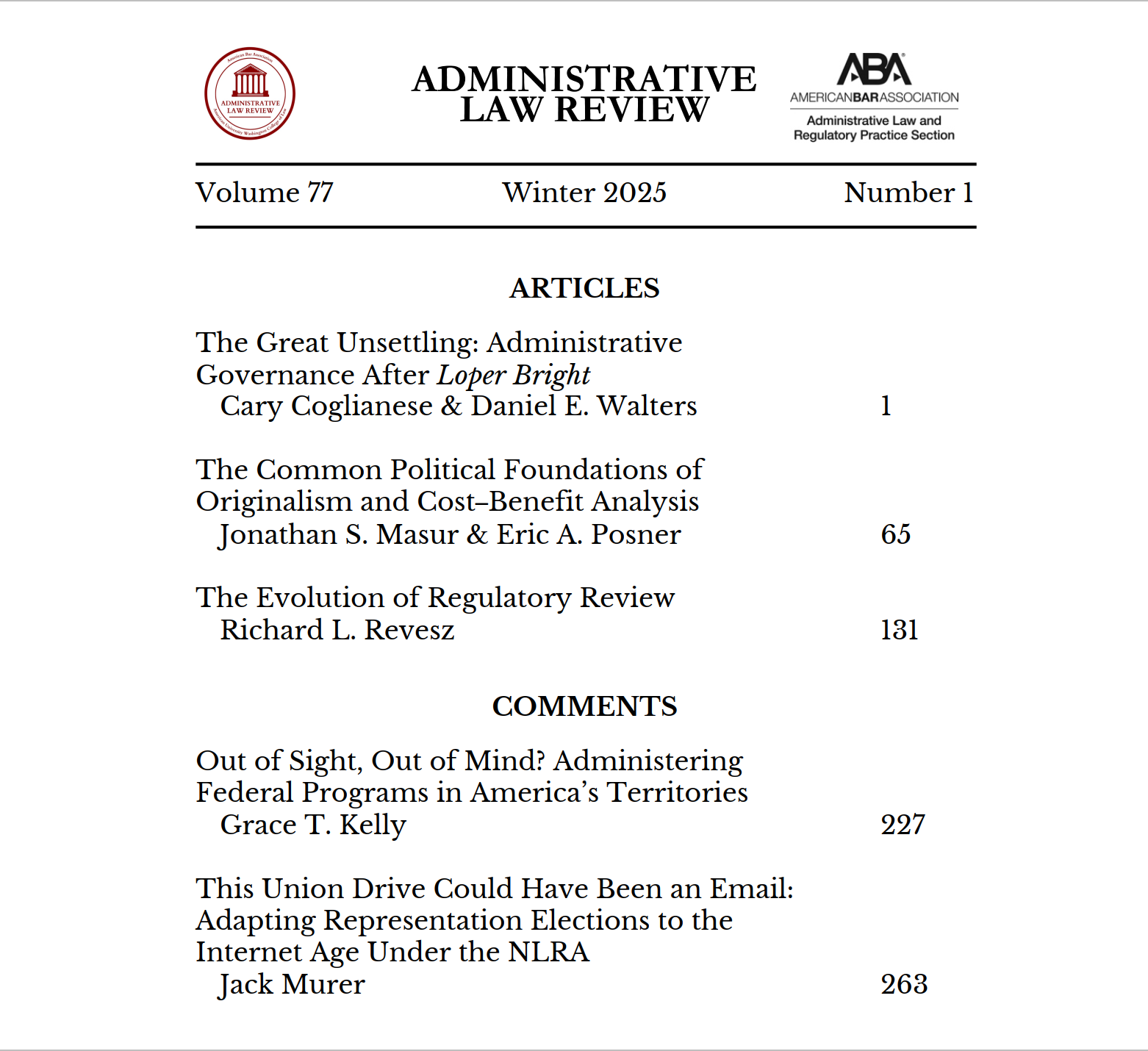 American University Administrative Law Review