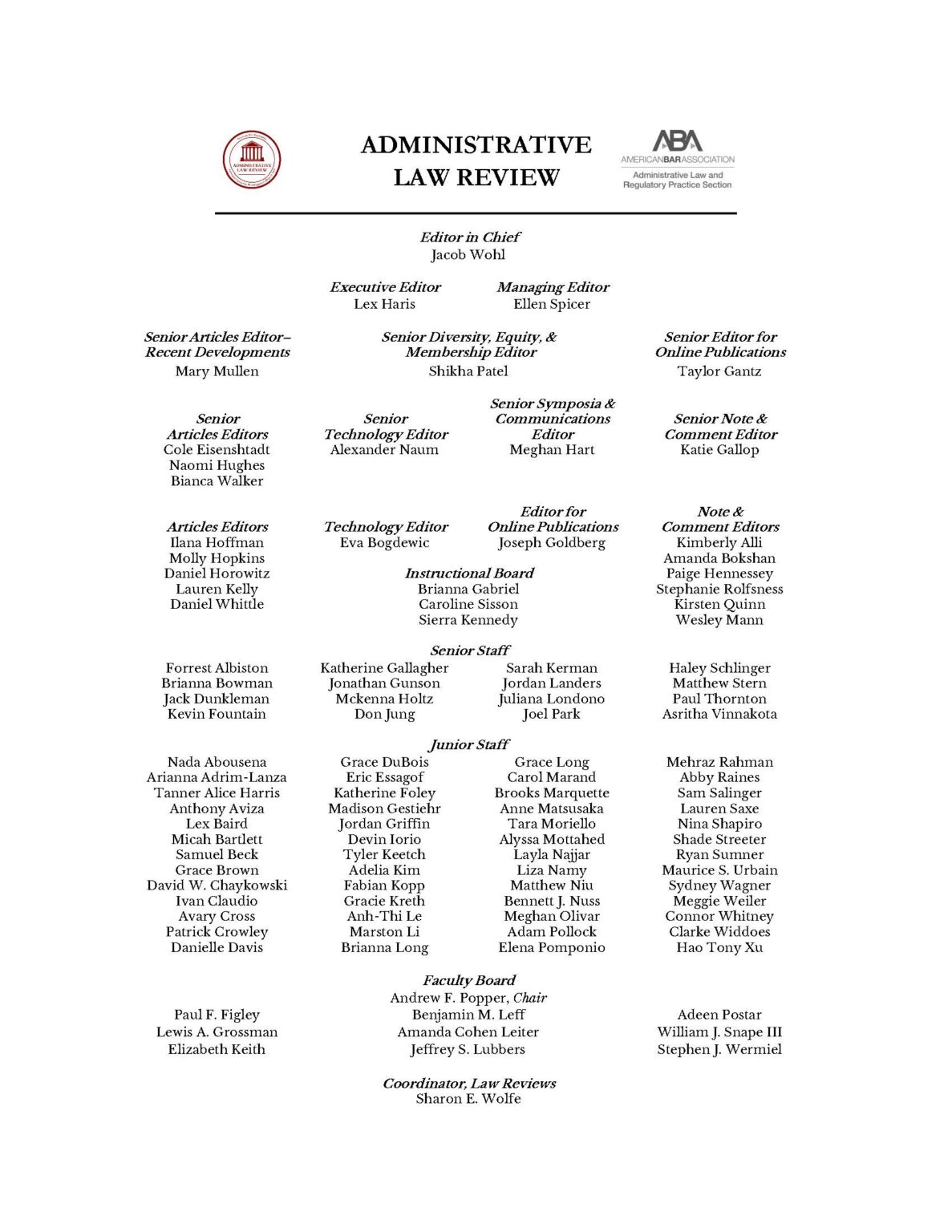 Admin. L. Rev. – American University Administrative Law Review